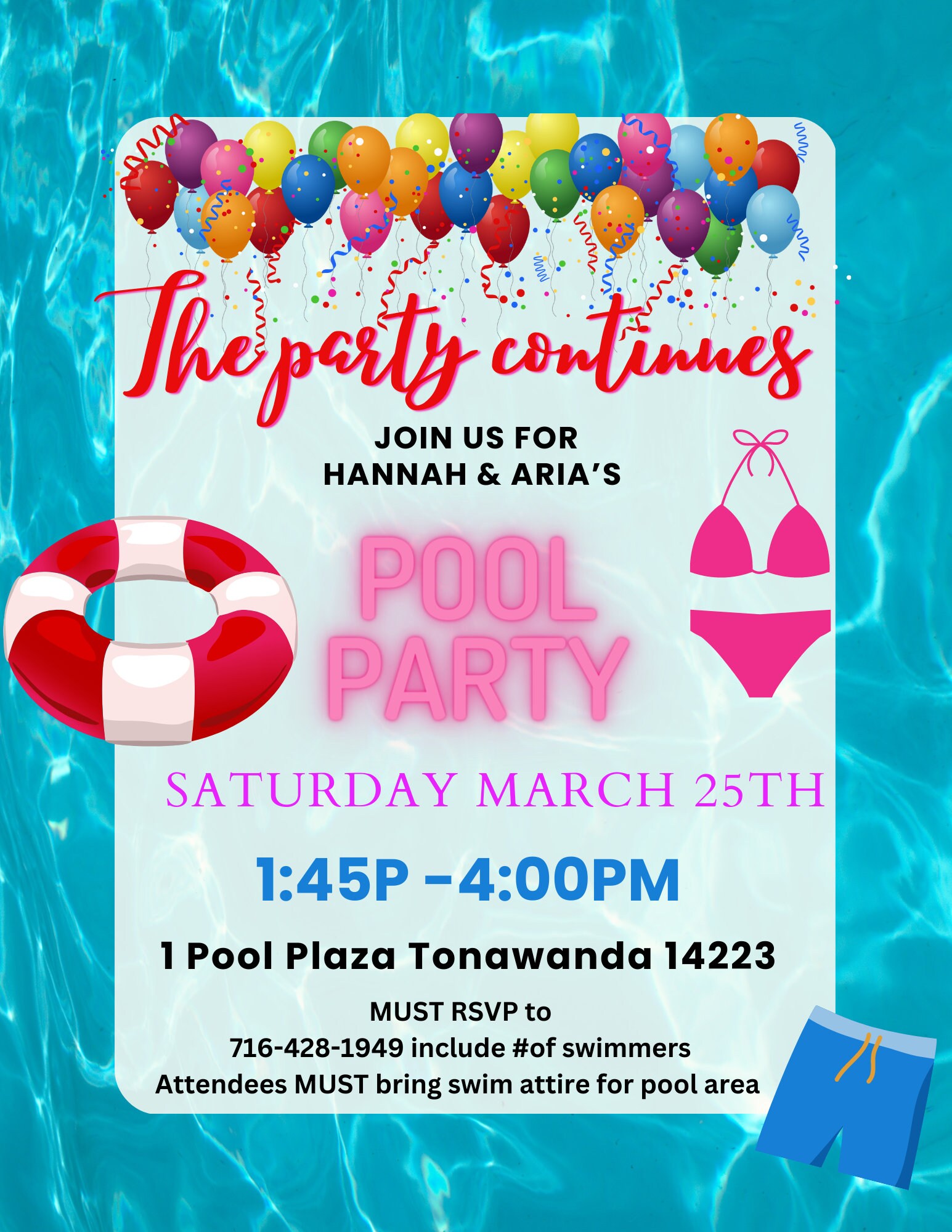 Summer Pool Party Invitation - Etsy