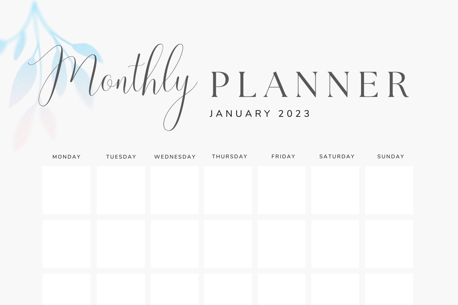 Printable 2023 Monthly Calendar - Etsy
