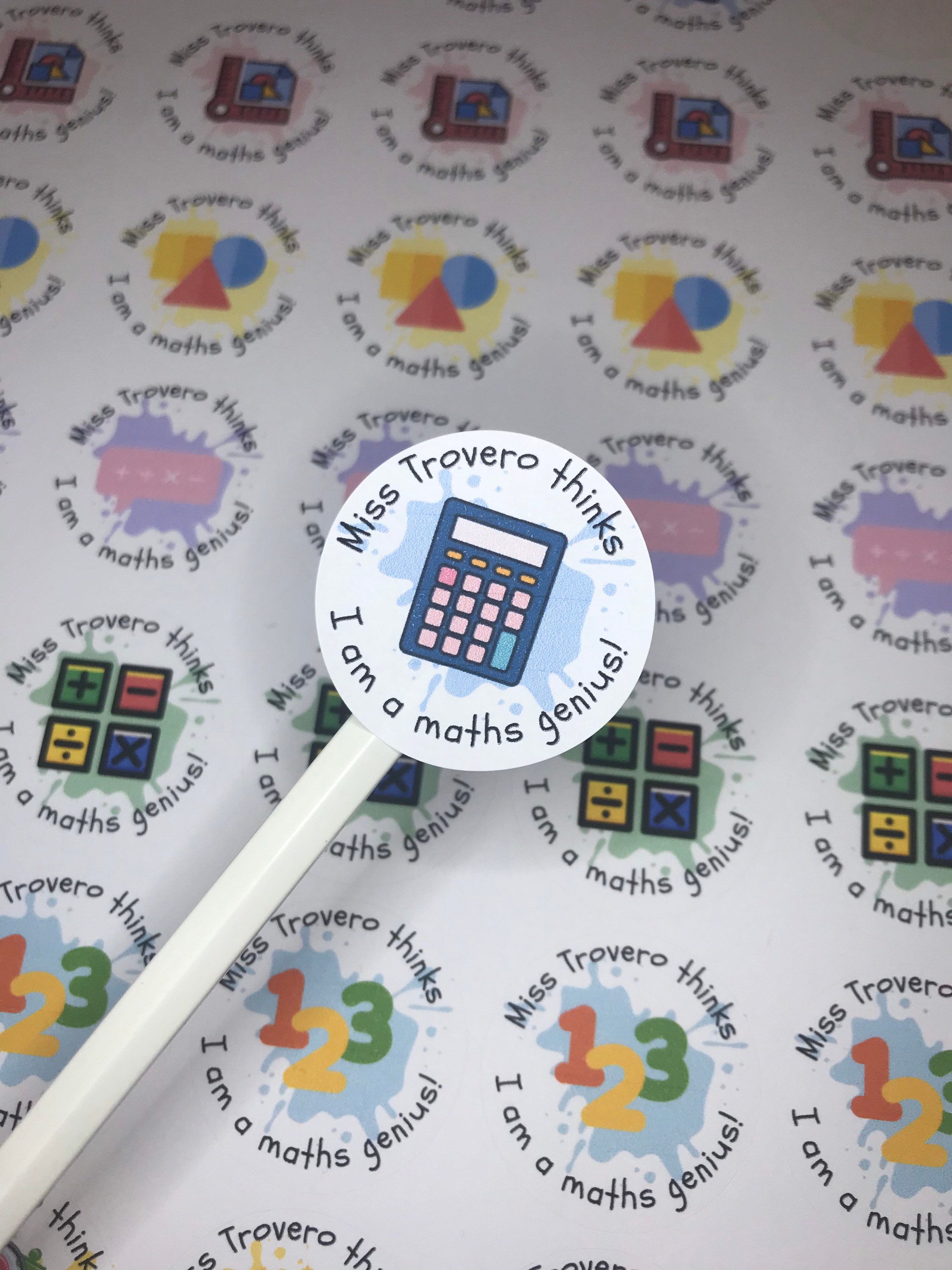 Personalised Teacher Maths Stickers // Personalised Stickers - Etsy