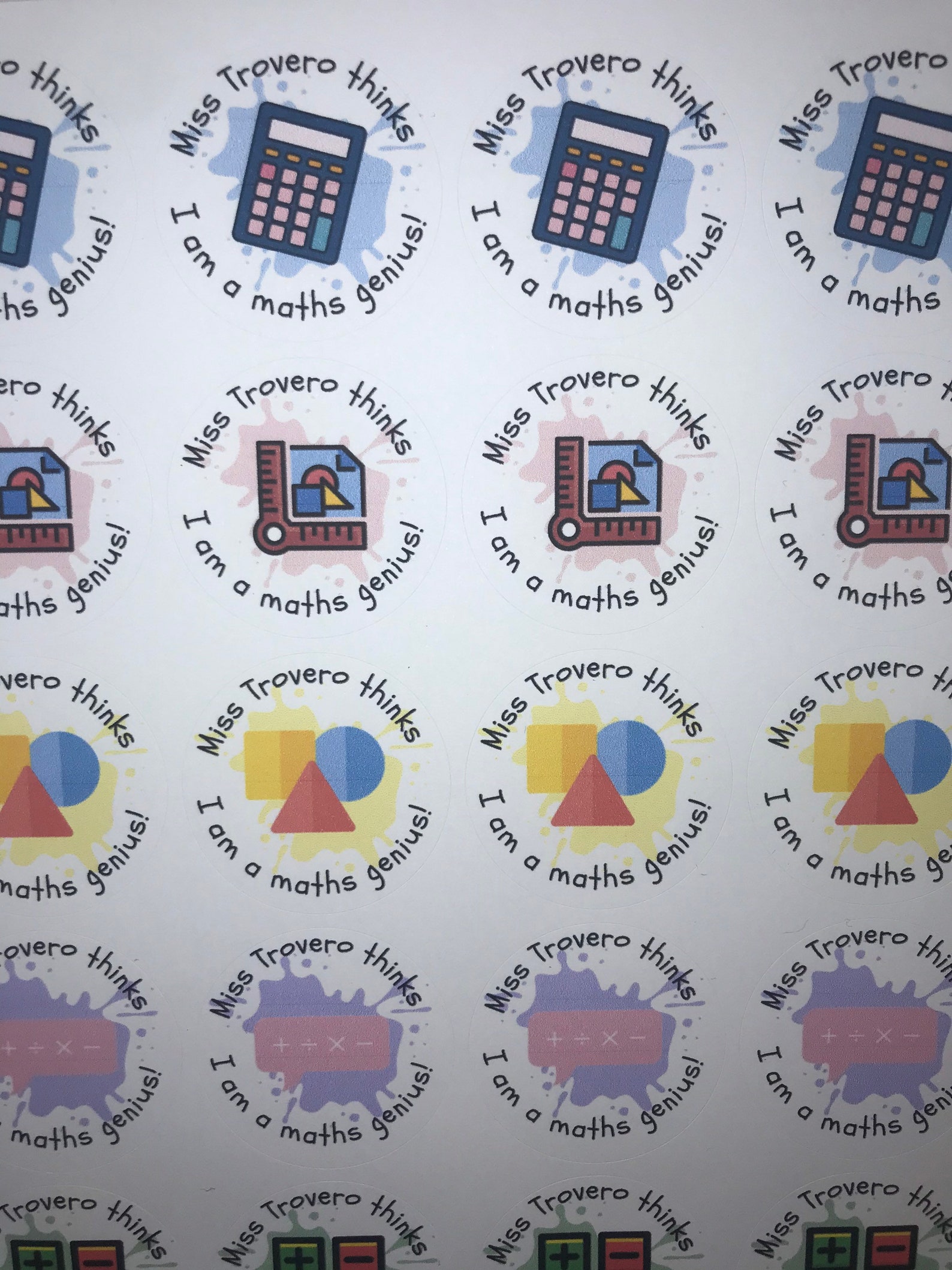 Personalised Teacher Maths Stickers // Personalised Stickers - Etsy