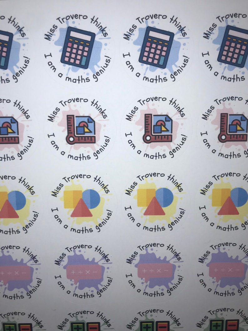 Personalised Teacher Maths Stickers // Personalised Stickers - Etsy