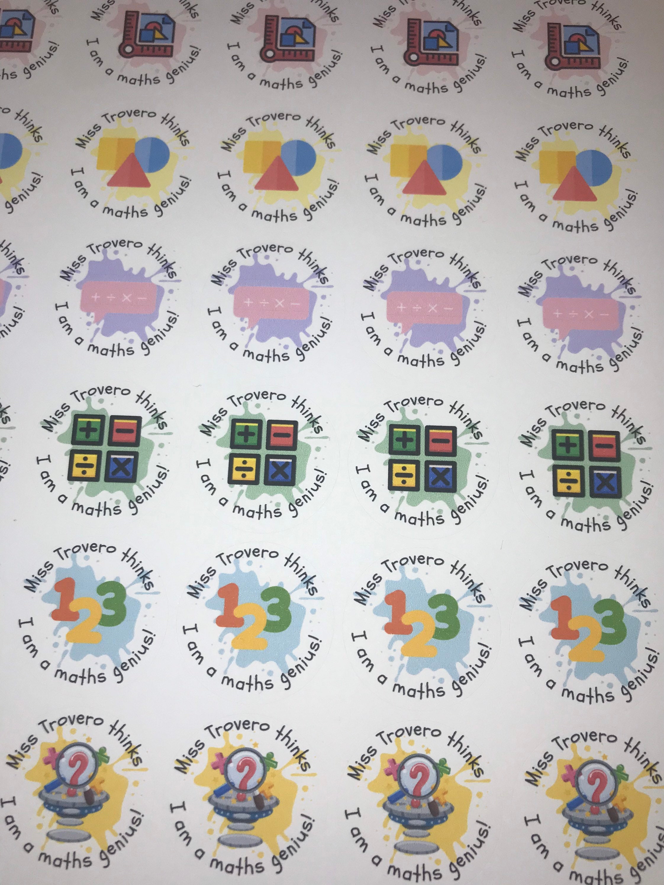 Personalised Teacher Maths Stickers // Personalised Stickers - Etsy