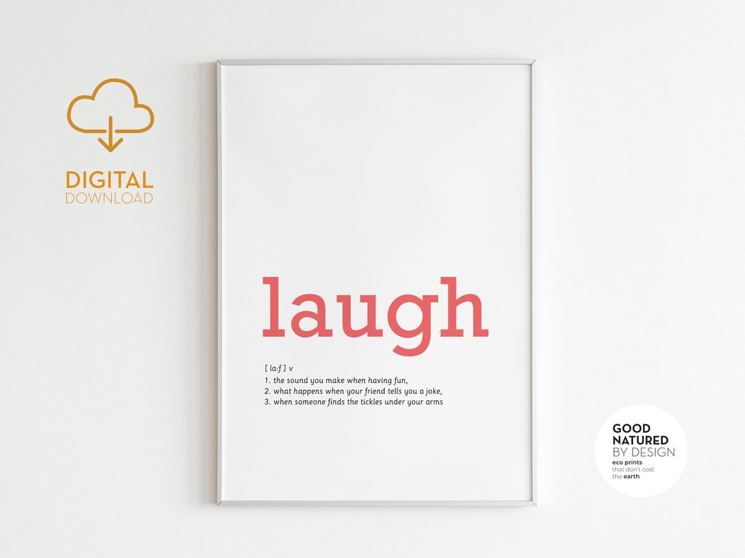 Laugh Definition Print for Children's Bedroom, Kids Playroom or Babies ...