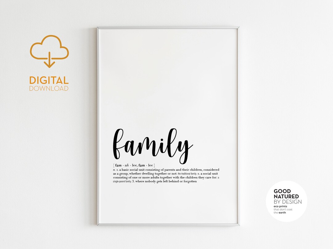 Family Definition Print | Digital Download, Printable Wall Art, Gift ...