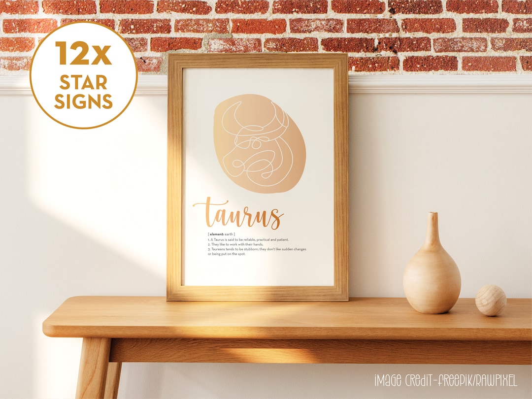 Star Sign Print Custom Birthday Art, Personalised Starsign Print ...