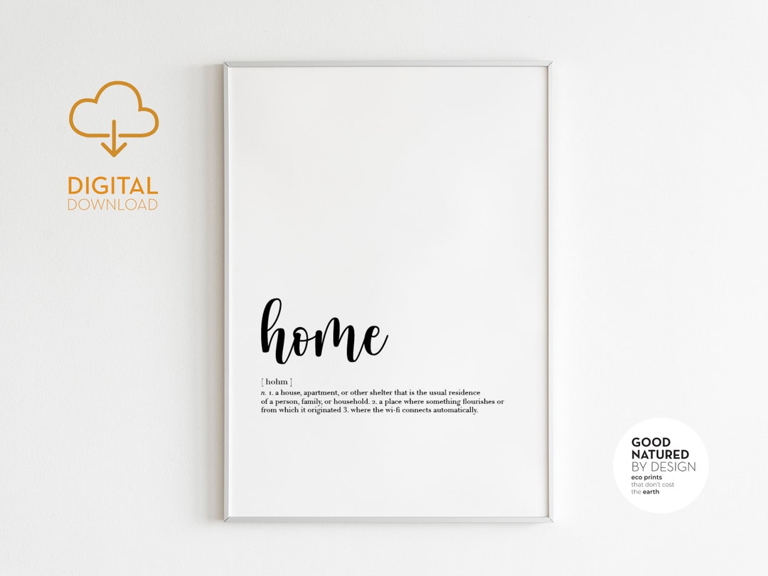 Home Definition Print | Digital Download, Printable Wall Art ...