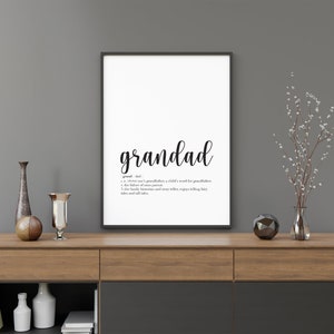 Grandad Definition Print | Digital Download, Printable Wall Art ...