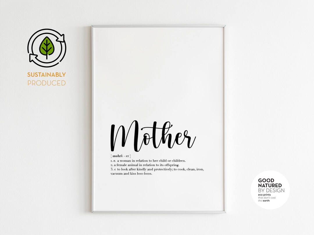 Mother Definition Print A4 Definition Poster Gift for Mam - Etsy