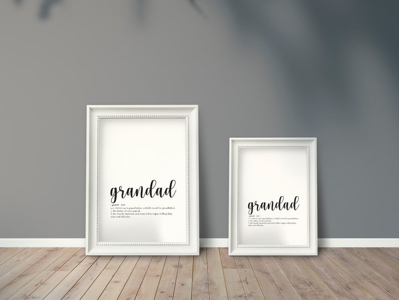 Grandad Definition Print | Digital Download, Printable Wall Art ...