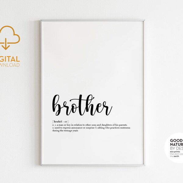 Brother Definition - Etsy