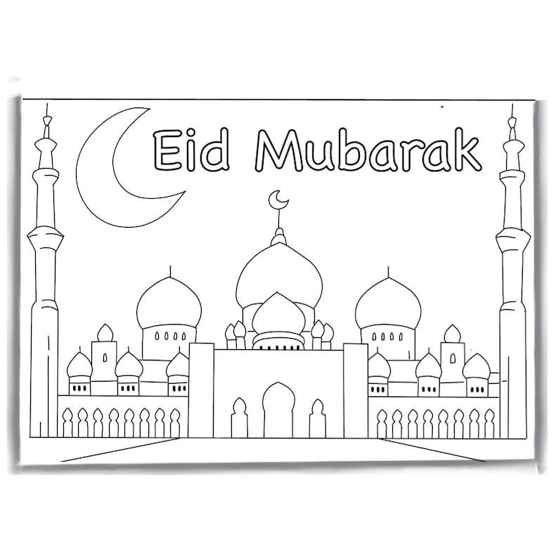 Digital Download Eid Card Colouring Activity Sheet for Children - Etsy