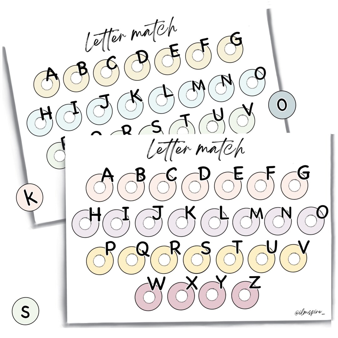 Laminated Alphabet Letter Match Velcro Interactive Activity Sheet for ...