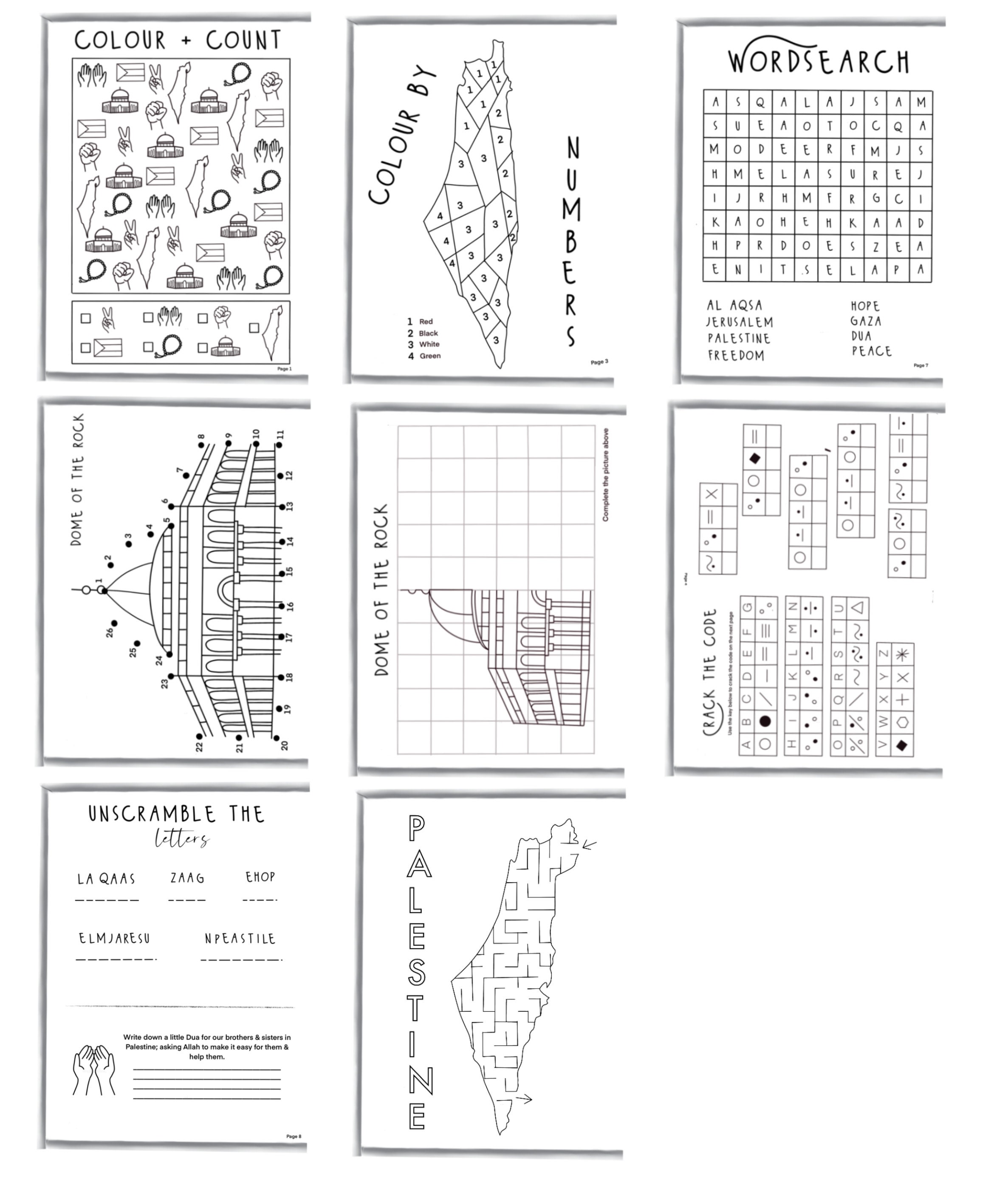 DIGITAL DOWNLOAD Palestine Activity Sheets for Children word Search ...