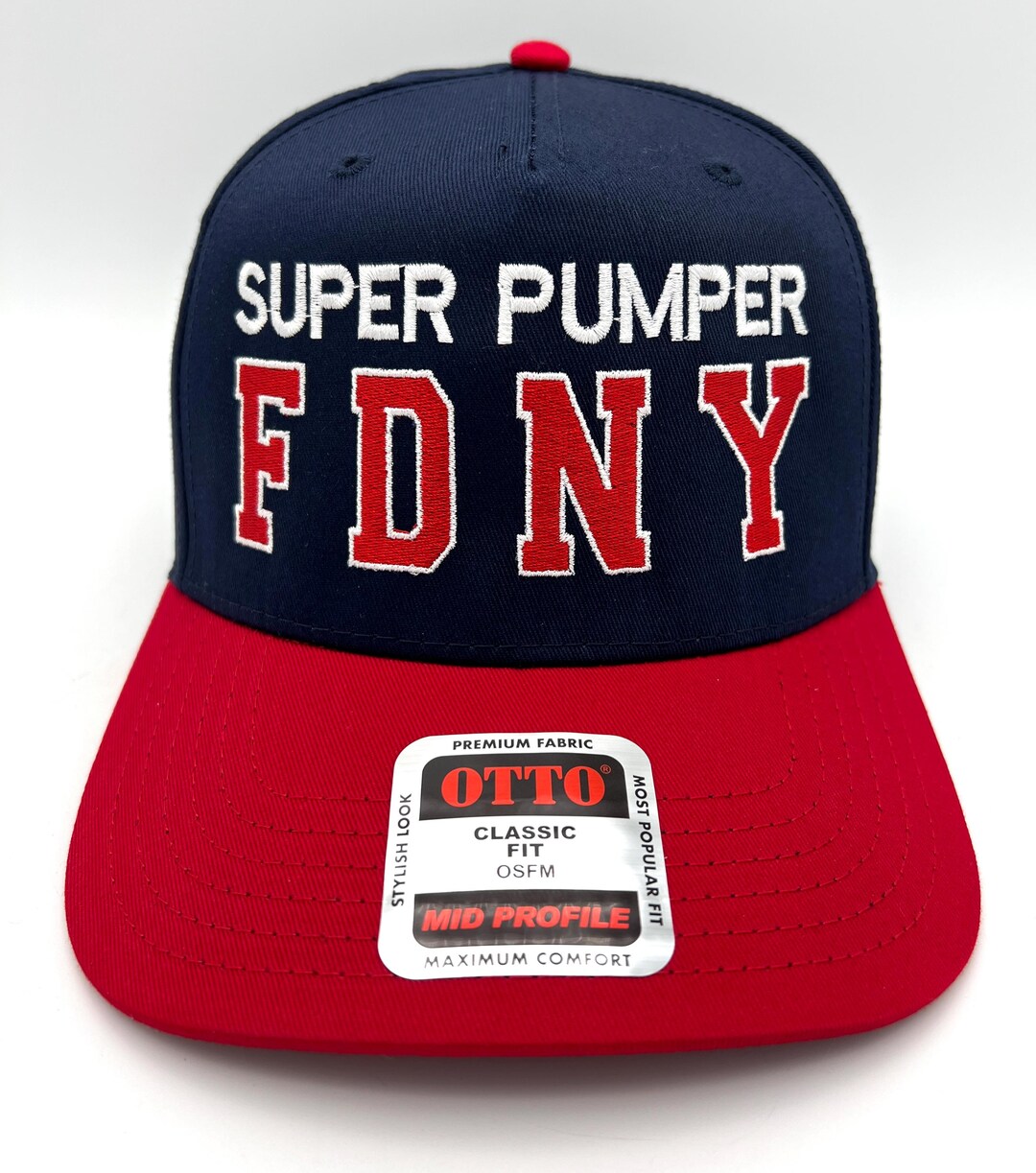 FDNY SUPER PUMPER Cap Hat Snapback Custom Embroidery Fire Department ...