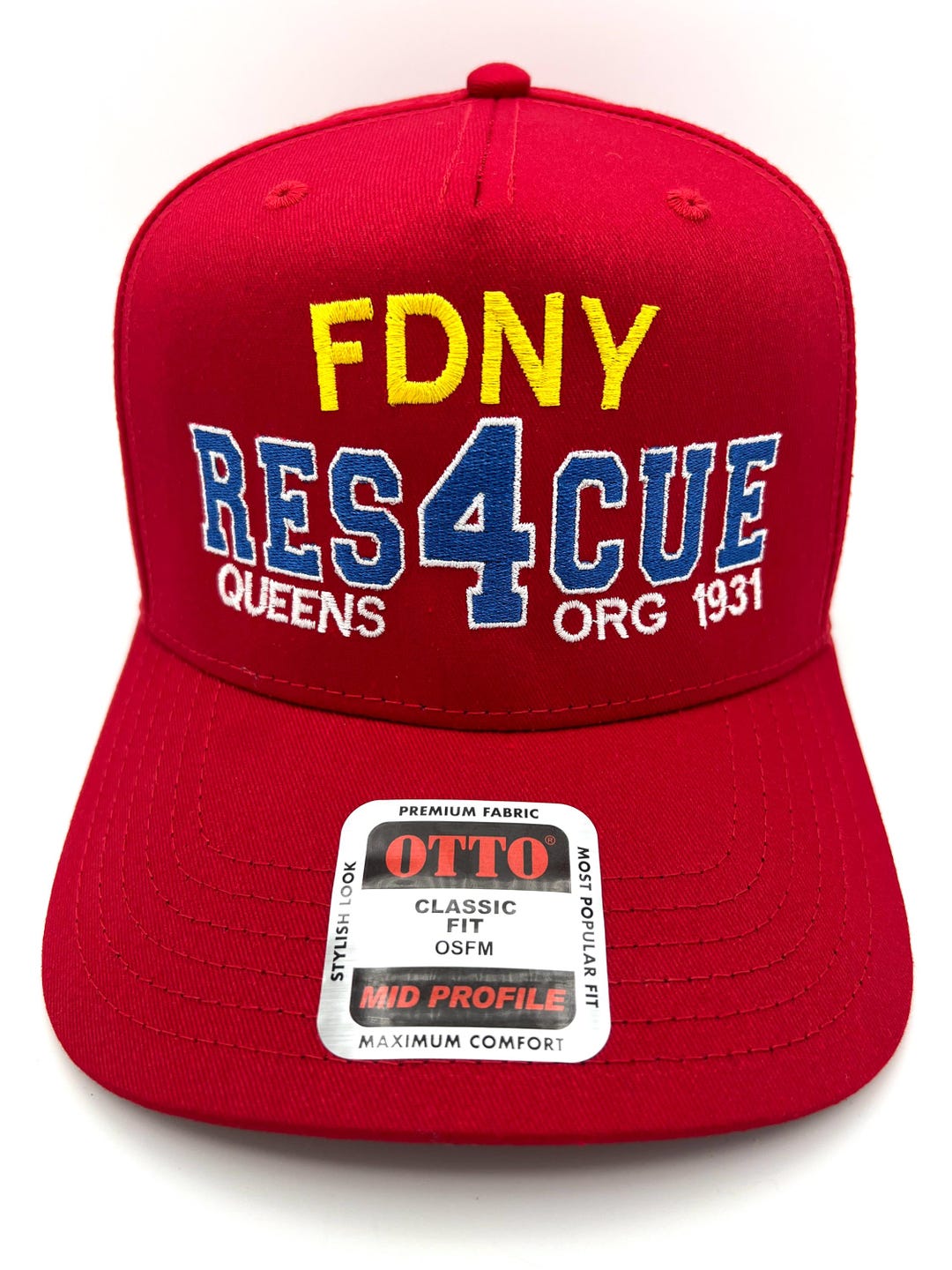 FDNY RESCUE Co 4 Cap Hat Snapback Custom Embroidery Fire Department New ...