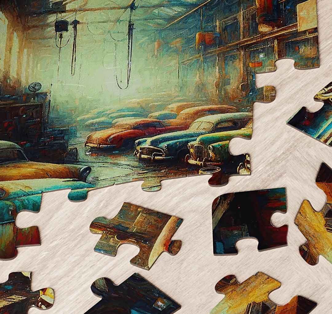 1950's Rusted Cars Puzzle, Old Car Fans, Classic Car Lovers, Retro Auto ...