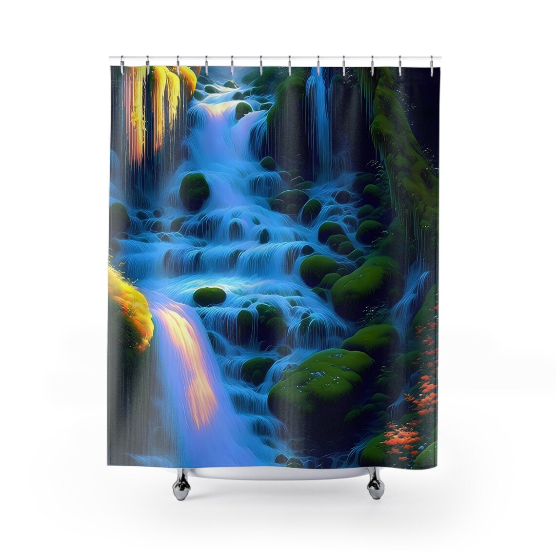 Waterfall Shower Curtain, Waterfall Design, Waterfall Bathroom Design ...