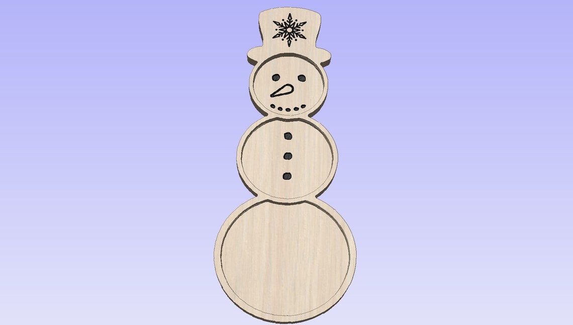 Snowman Snack Tray Vector Cut File for CNC - Etsy