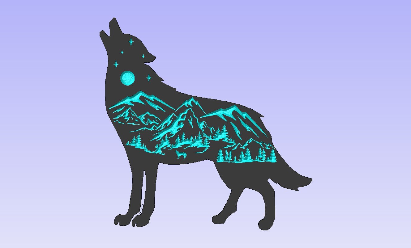 Wolf Scenic CNC Digital Cut File - Etsy