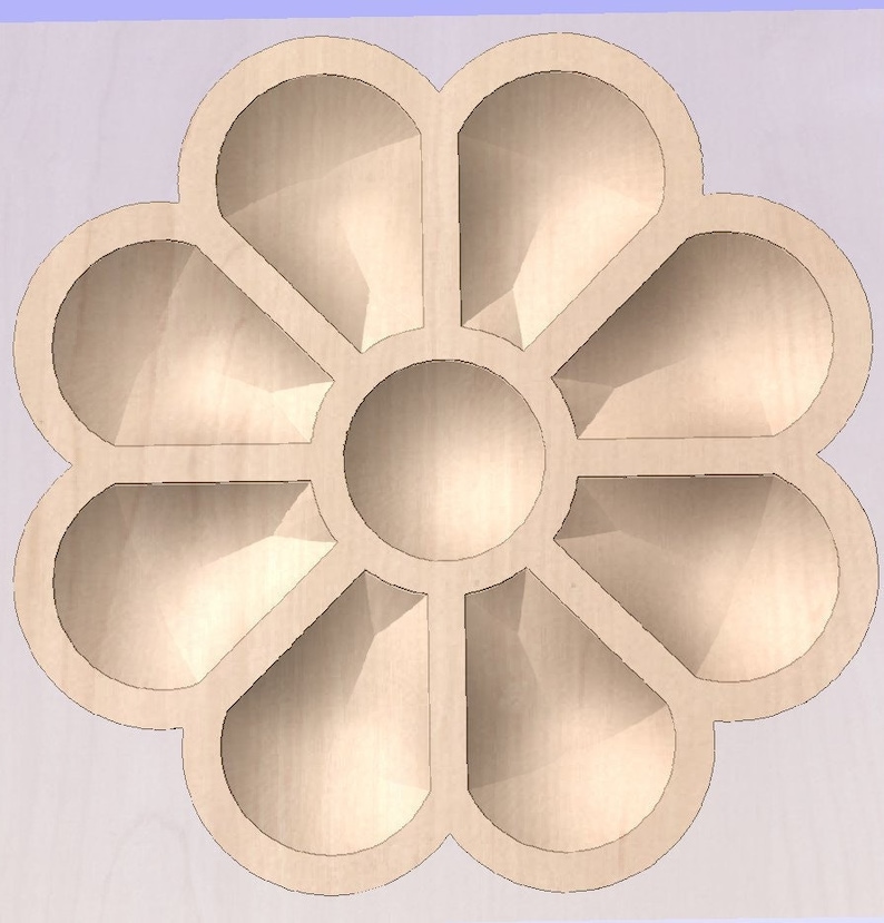 8 Pedal Flower Tray STL Cut File for CNC - Etsy
