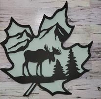 Moose in Maple Leaf - Etsy