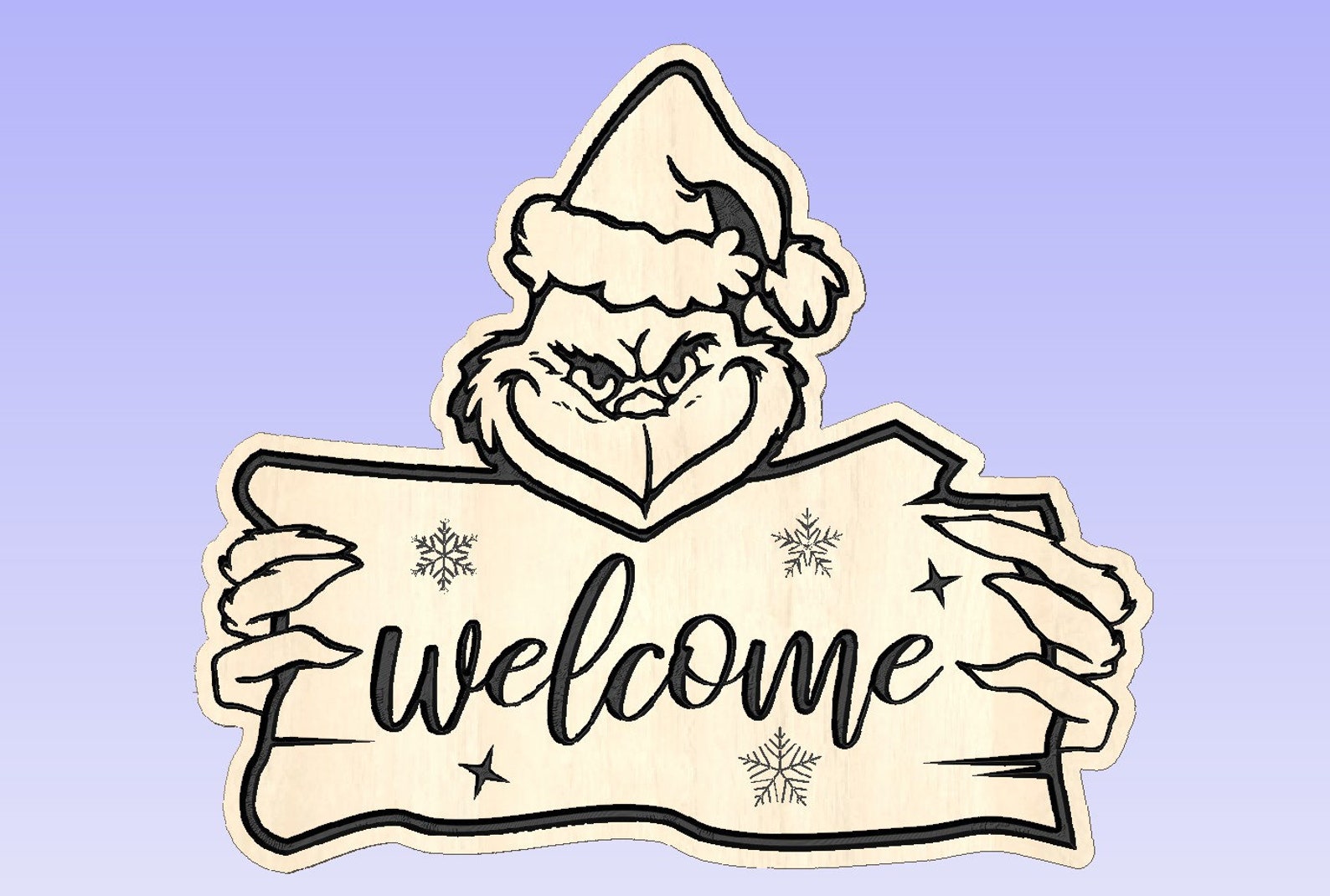 Grinch Welcome Sign Cnc, Laser and Cricut Digital Cut File DXF, SVG ...