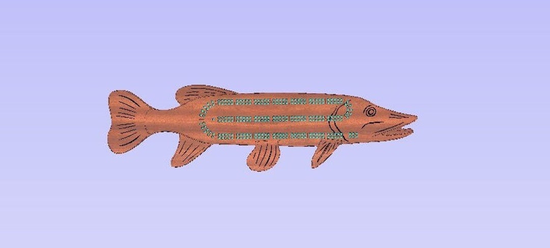 Northern Pike Cribbage Board CNC Vector Template - Etsy
