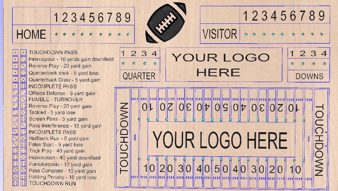 Football Dice Board Game Template for CNC and Laser - Etsy