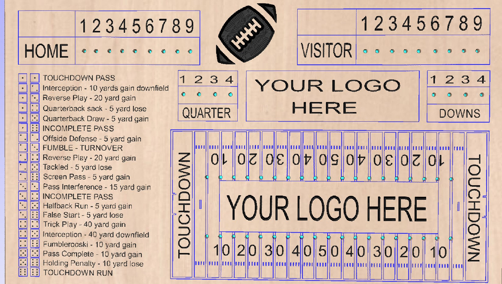 Football Dice Board Game Template for CNC and Laser - Etsy Canada
