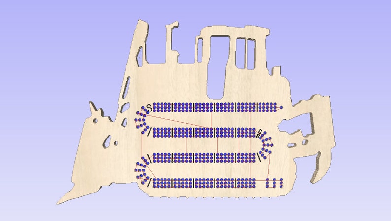 Dozer Cribbage Board CNC Template Cut Out Digital File - Etsy