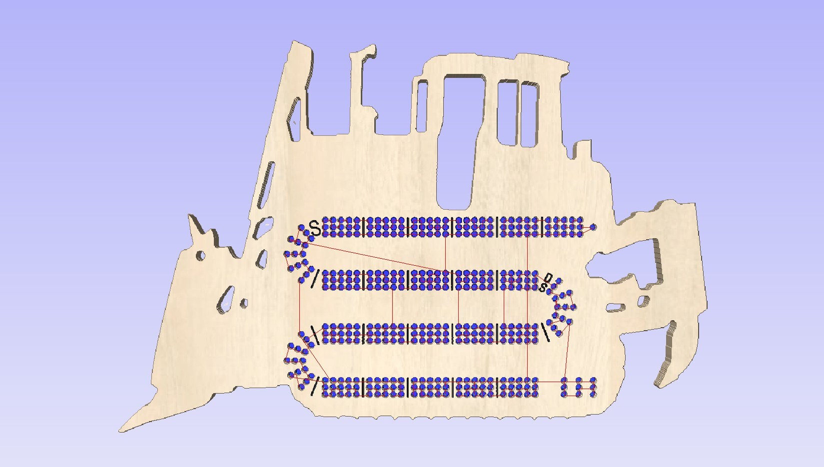 Dozer Cribbage Board CNC Template Cut Out Digital File - Etsy
