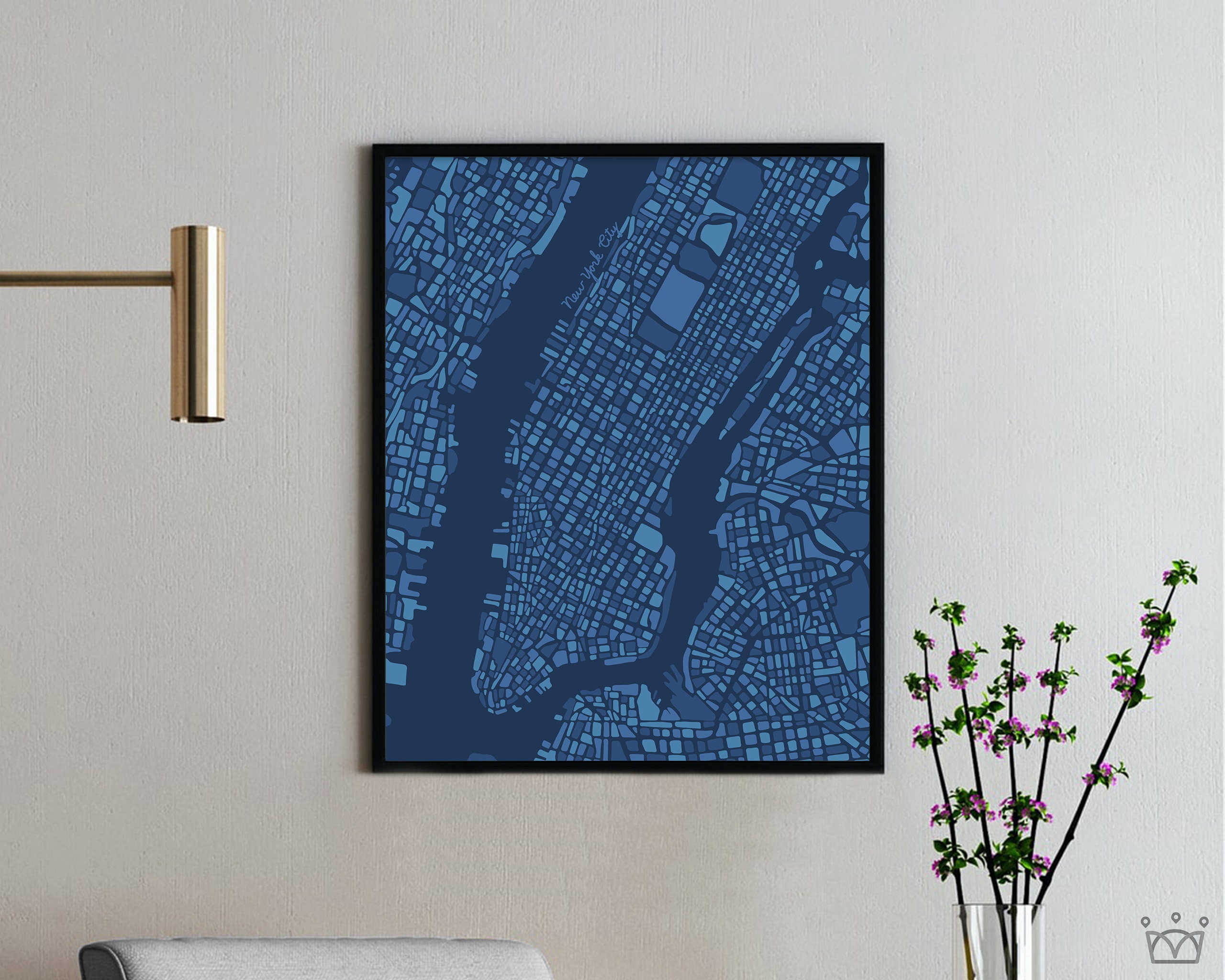 New York City Hand Drawn Map Print the Big Apple, City Gifts ...