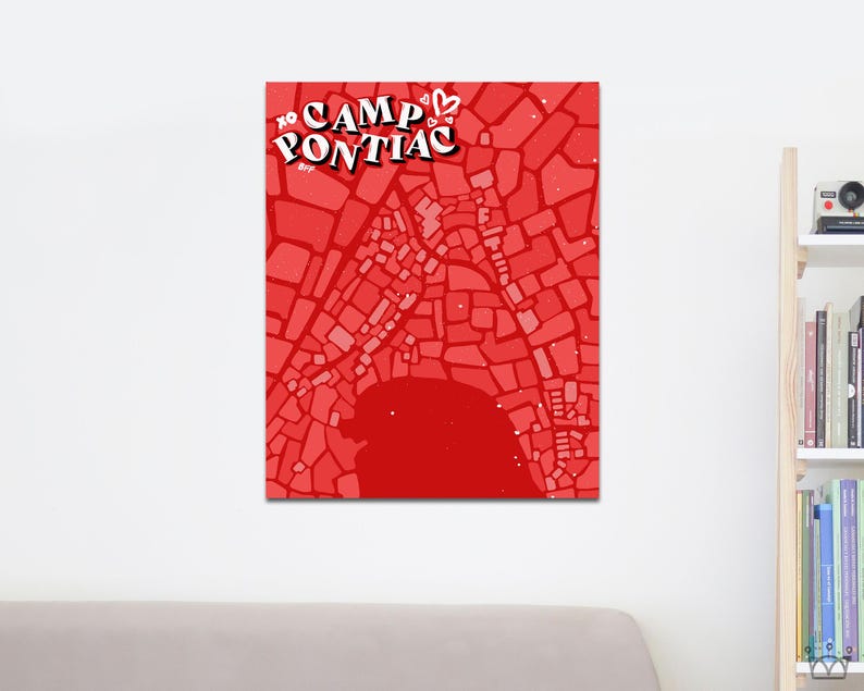 Camp Pontiac Hand Drawn Map Print | Upstate New York, Customized Map ...