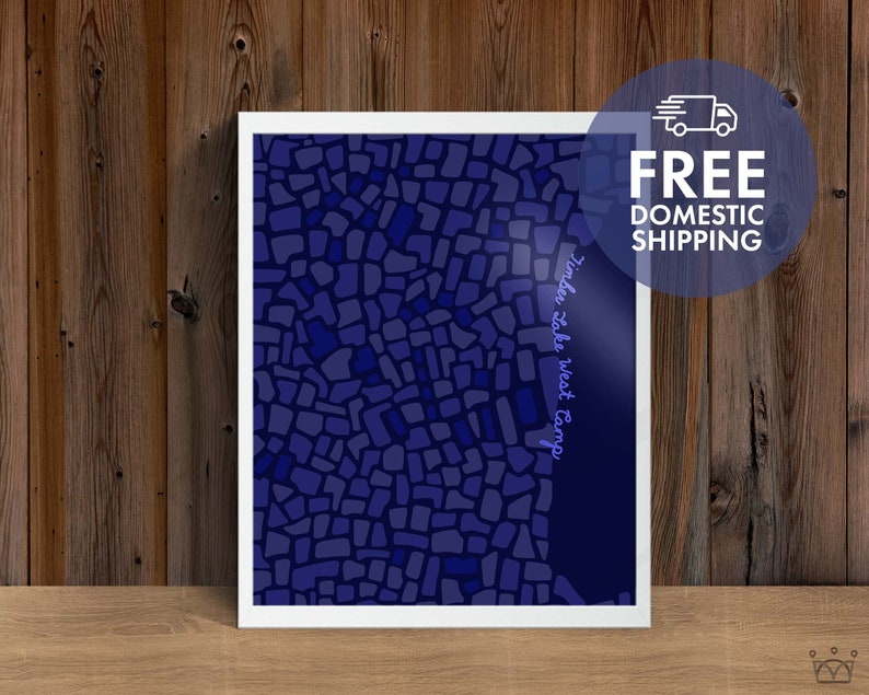 Timber Lake West Camp Hand Drawn Map Print Upstate New York - Etsy