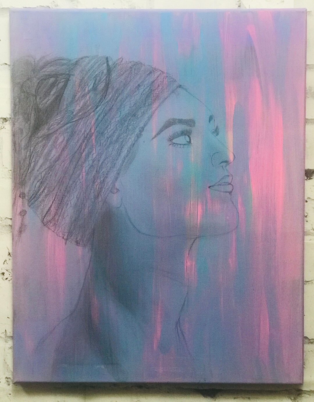 Girl Portrait. 18x16 Stretched Canvas. - Etsy UK