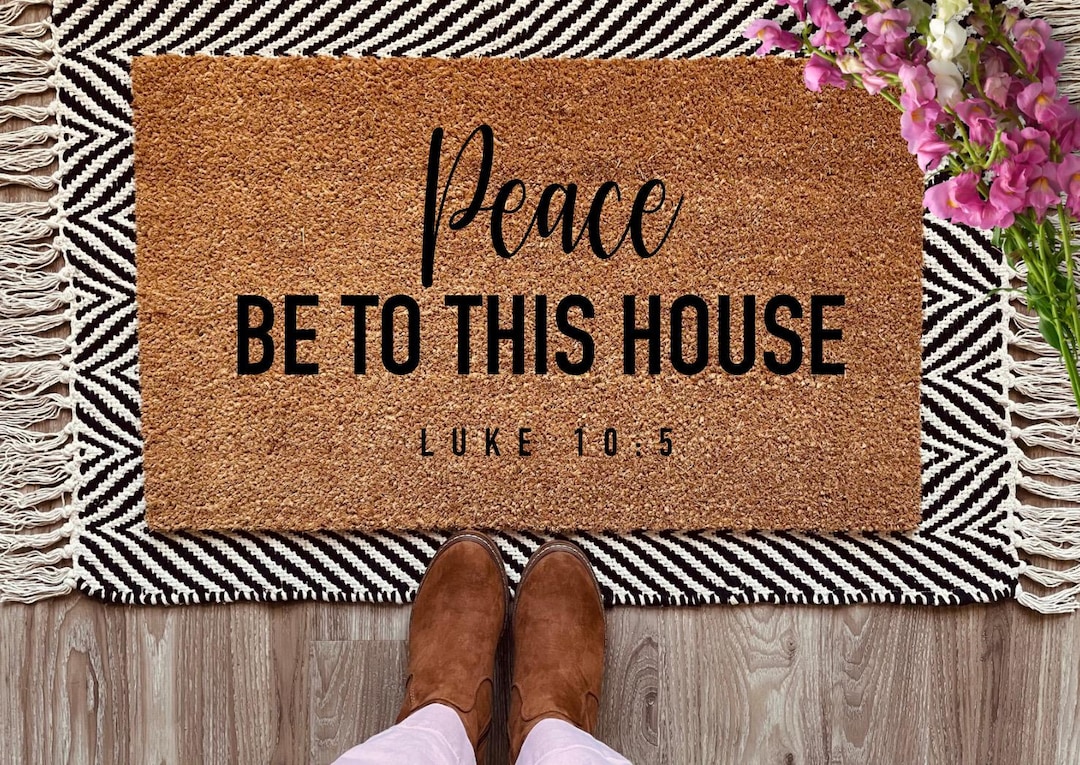 Christian Bible Verse Scripture Welcome Mat, Christian Door Mat, Grace ...