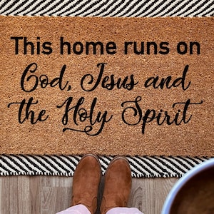 God Jesus and the Holy Spirit Doormat,christian Doormat,welcome Doormat ...