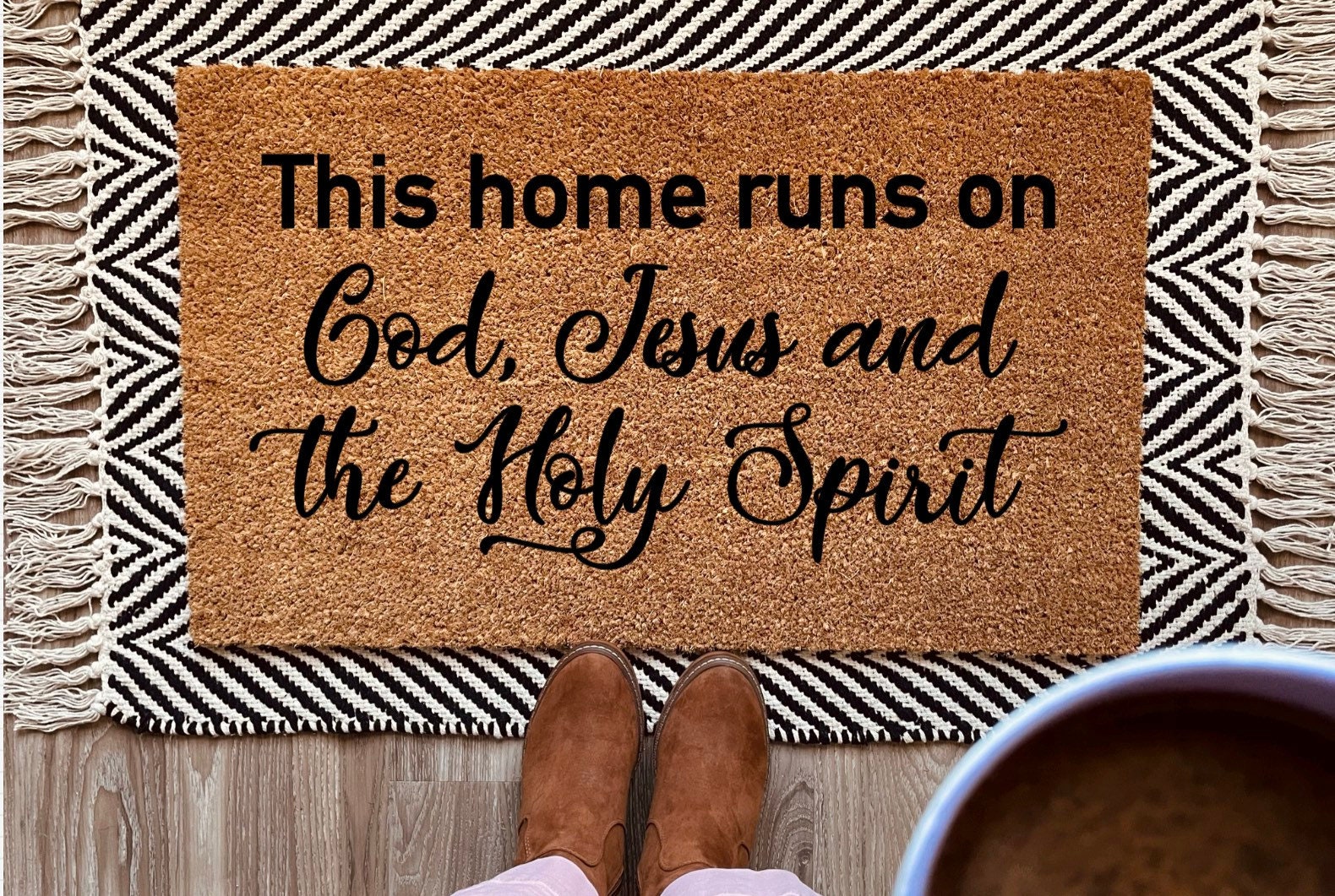 God Jesus and the Holy Spirit Doormat,christian Doormat,welcome Doormat ...