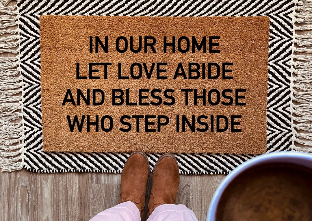 Christian Doormat,abide,front Porch Rug,bible Verse,front Door Rug ...