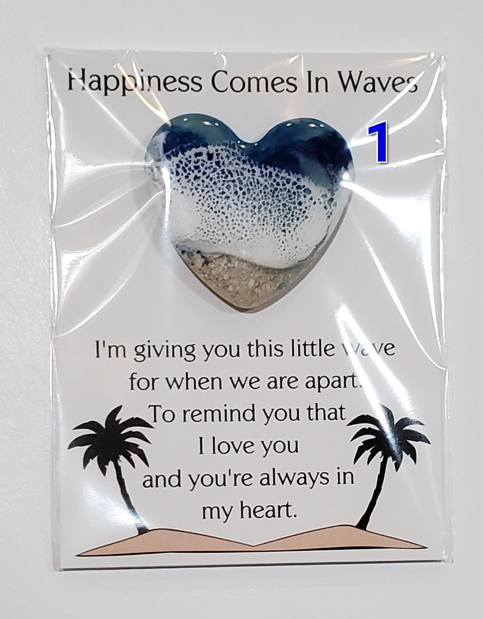 One Ocean Inspired Resin Pocket Hug / Happiness Comes in Waves / Ocean ...