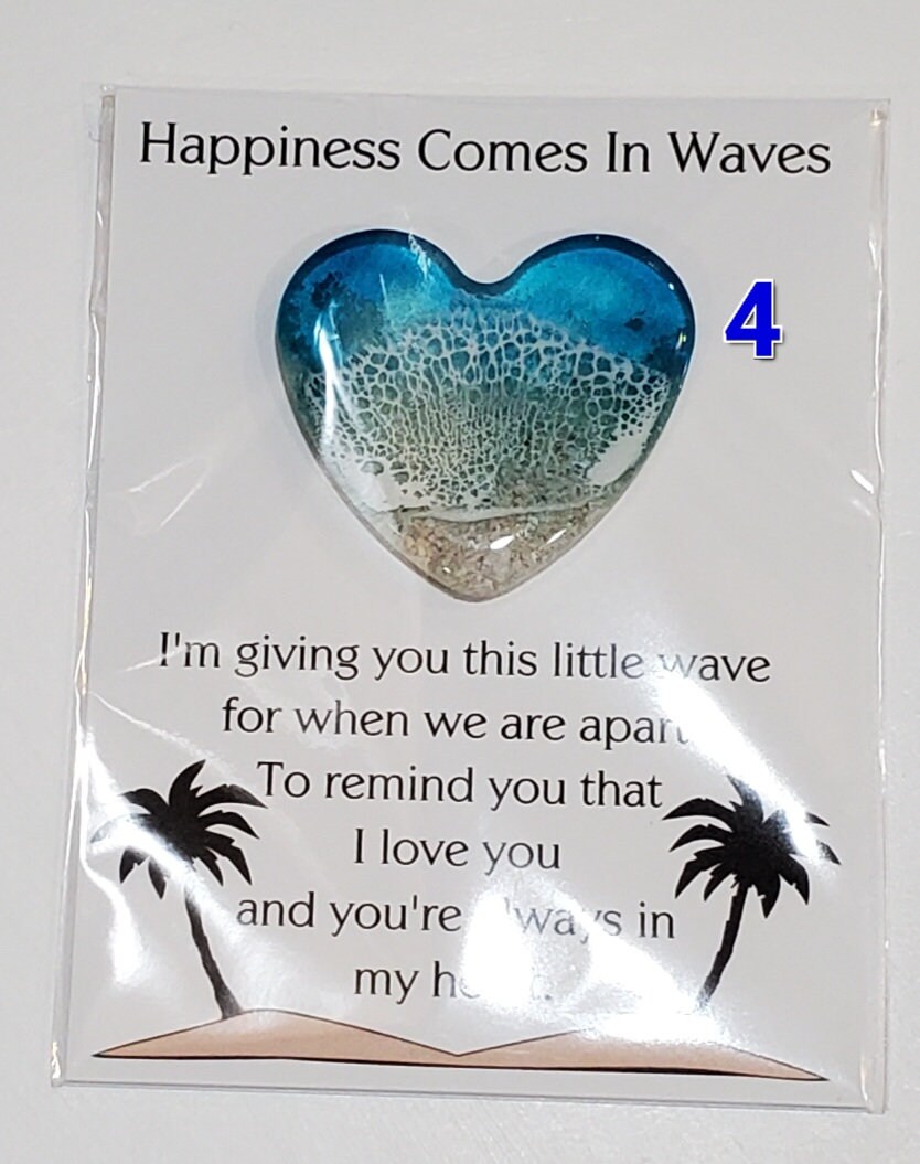 One Ocean Inspired Resin Pocket Hug / Happiness Comes in Waves / Ocean ...