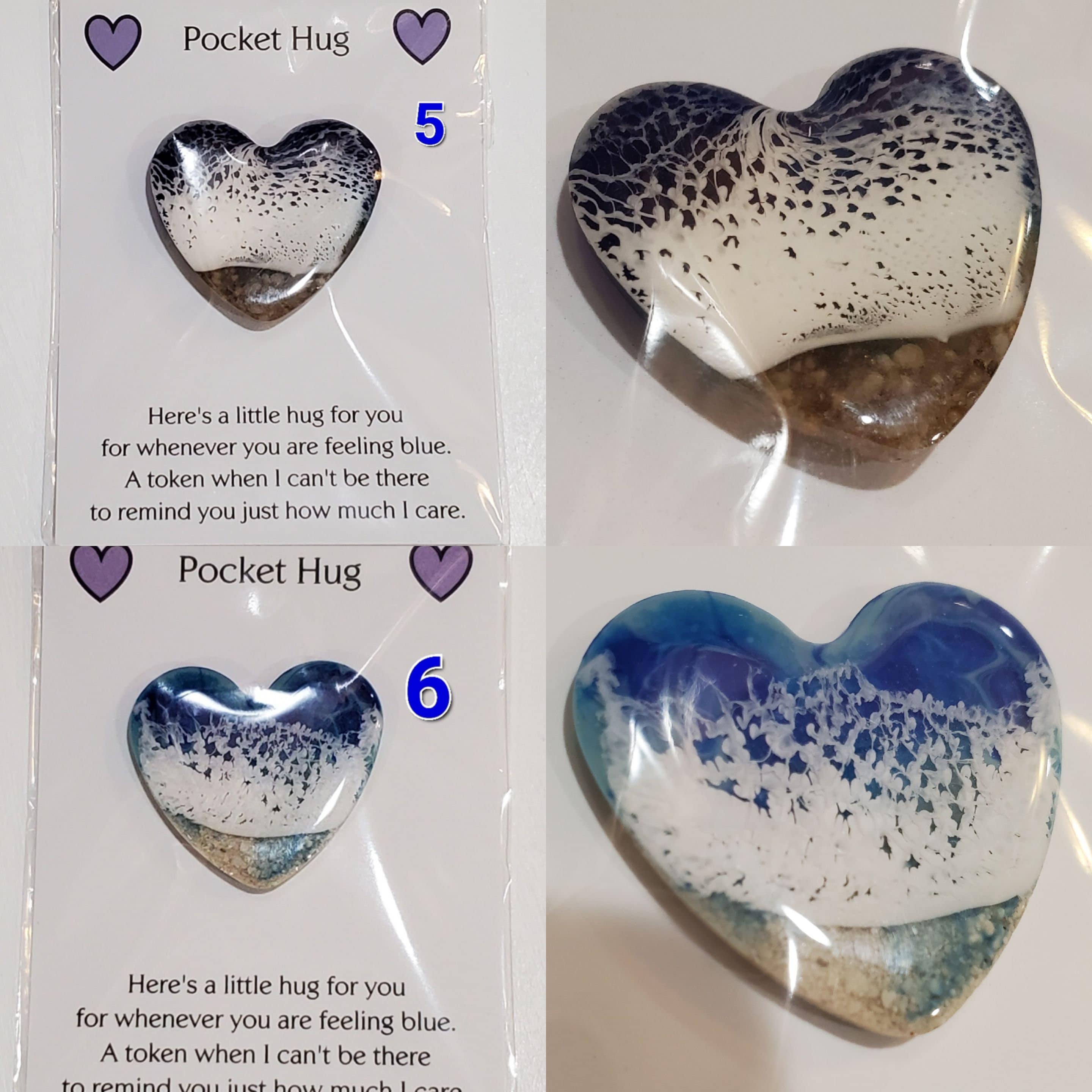 One Ocean Inspired Resin Pocket Hug / Hand Crafted / Waves / Heart ...