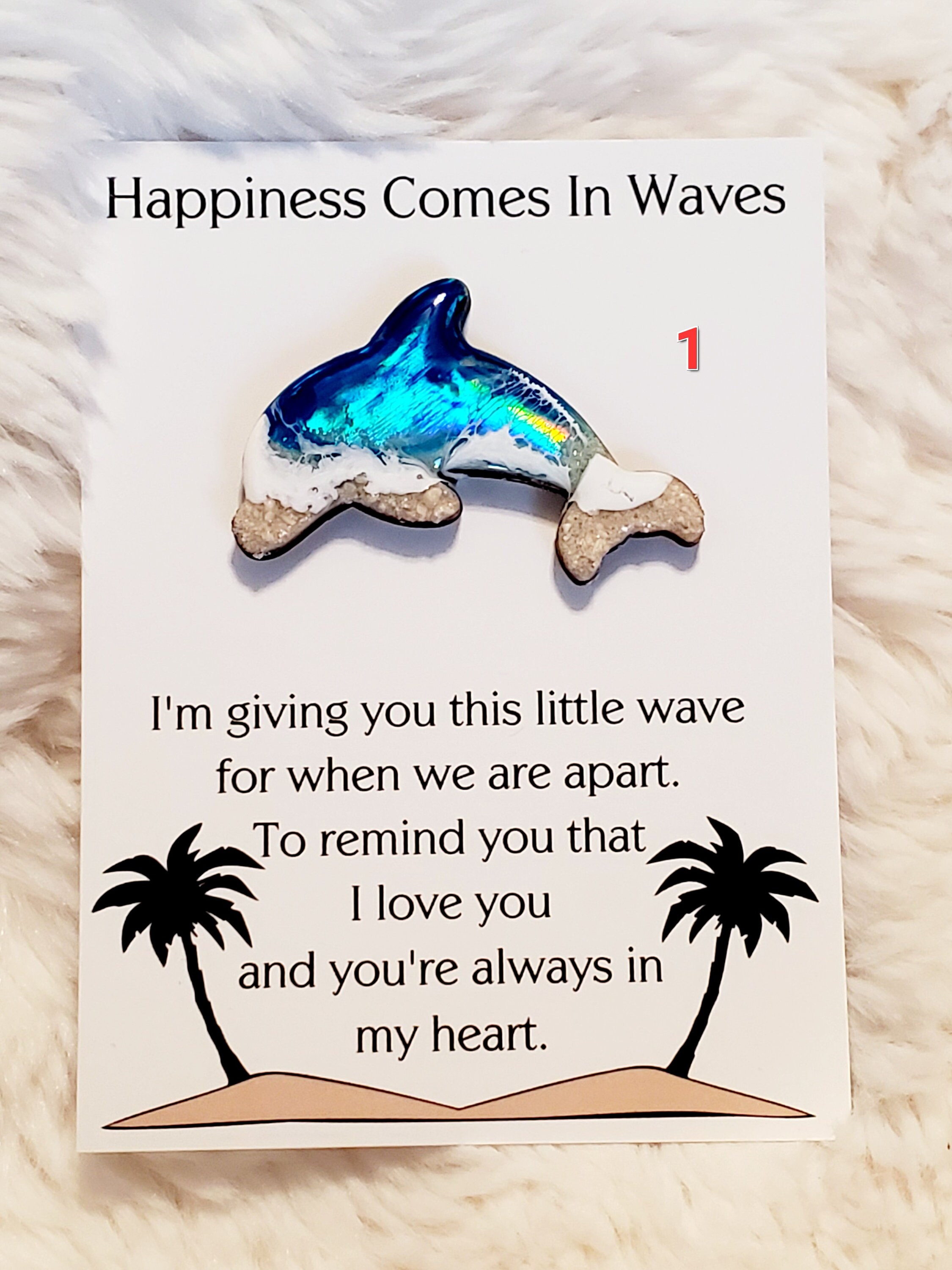 One Ocean Inspired Resin Pocket Hug / Happiness Comes in Waves / Ocean ...