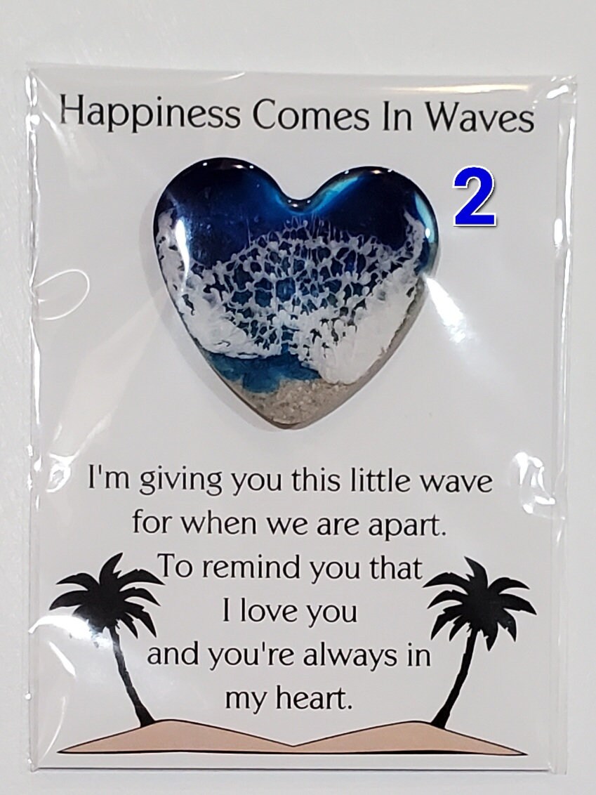 One Ocean Inspired Resin Pocket Hug / Happiness Comes in Waves / Ocean ...
