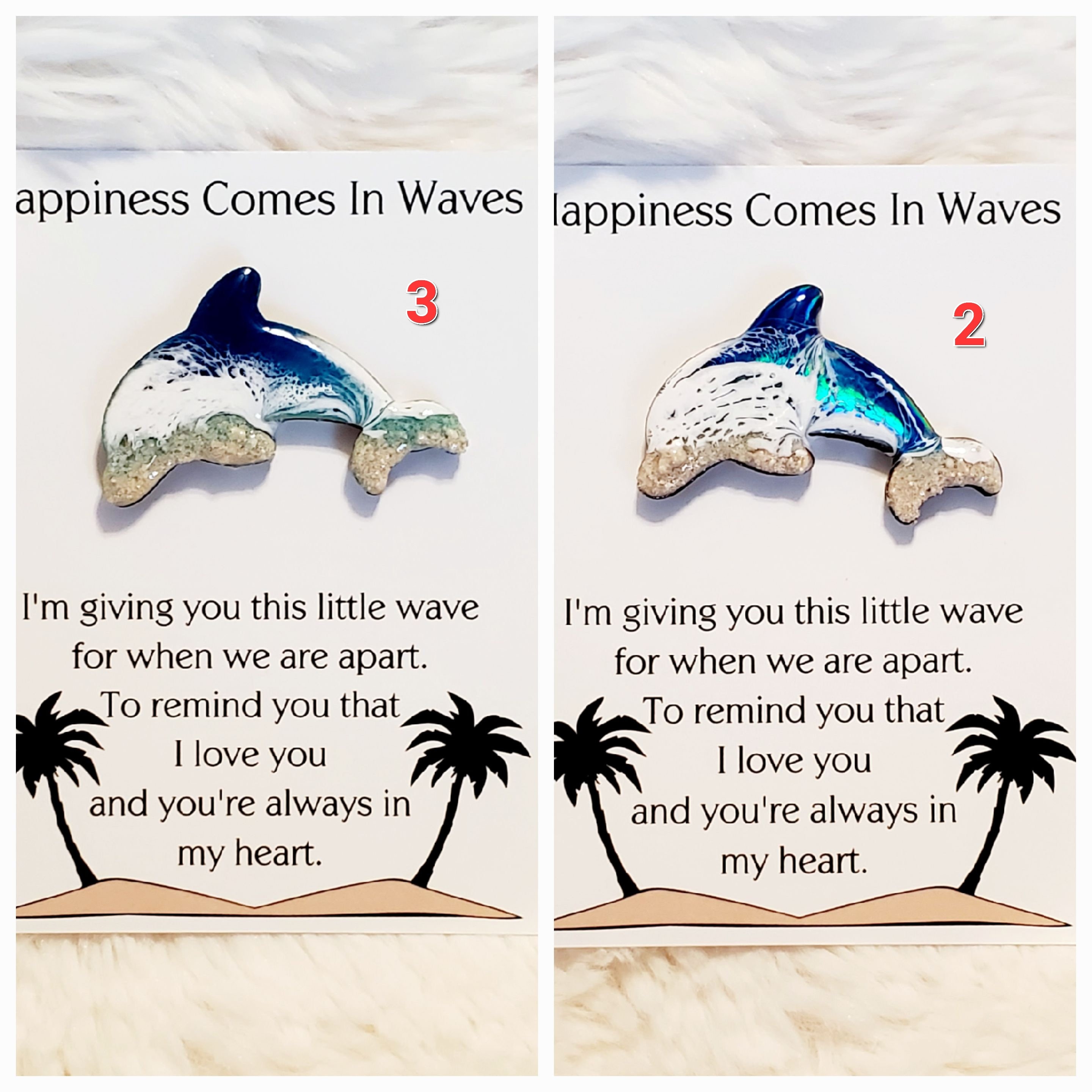 One Ocean Inspired Resin Pocket Hug / Happiness Comes in Waves / Ocean ...