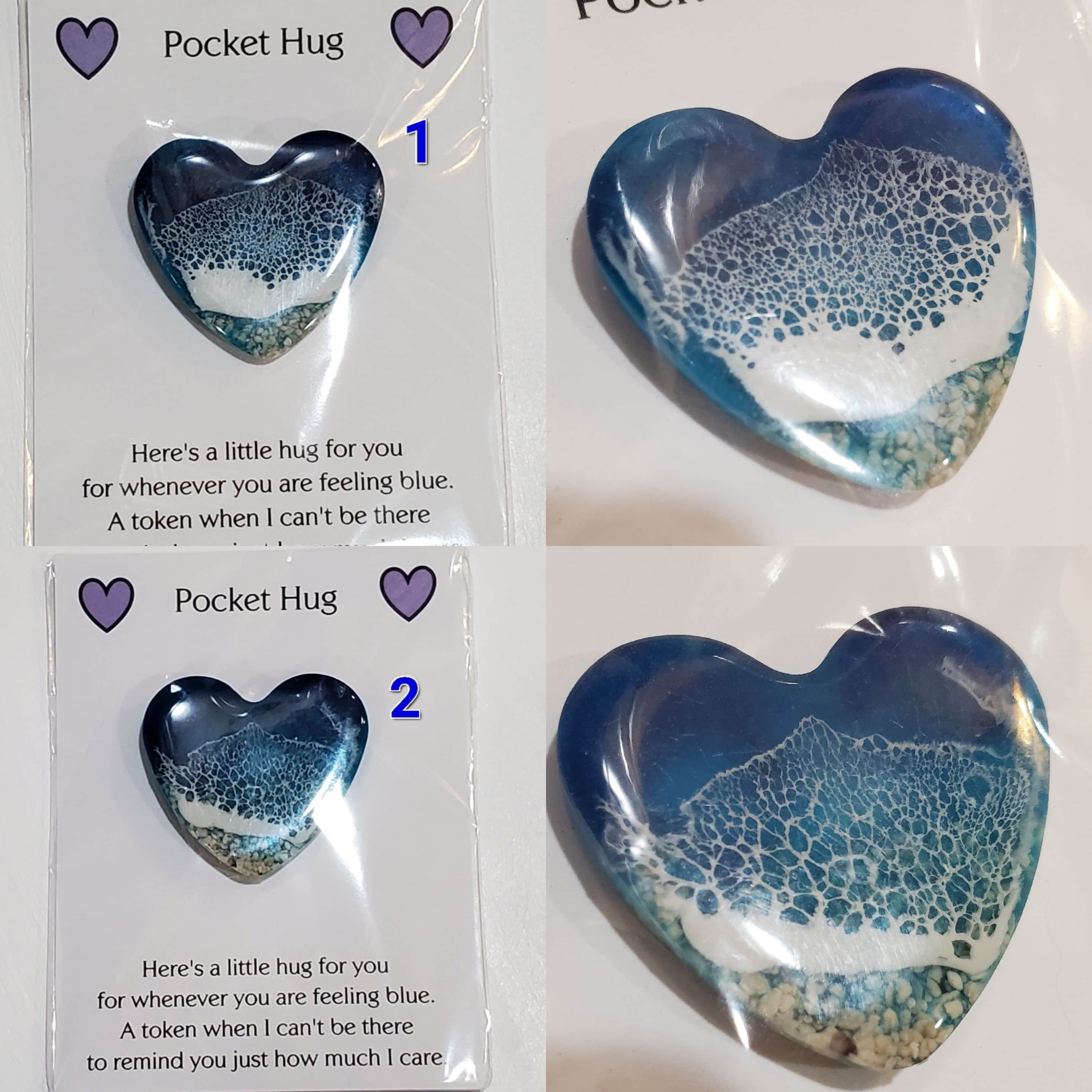 One Ocean Inspired Resin Pocket Hug / Hand Crafted / Waves / Heart ...
