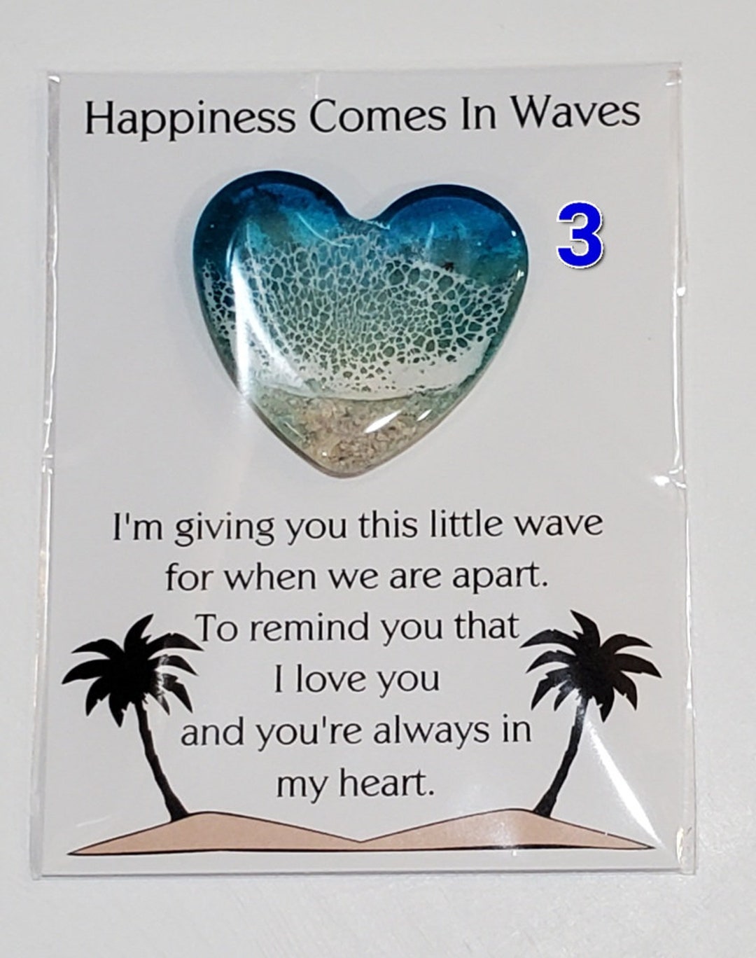 One Ocean Inspired Resin Pocket Hug / Happiness Comes in Waves / Ocean ...