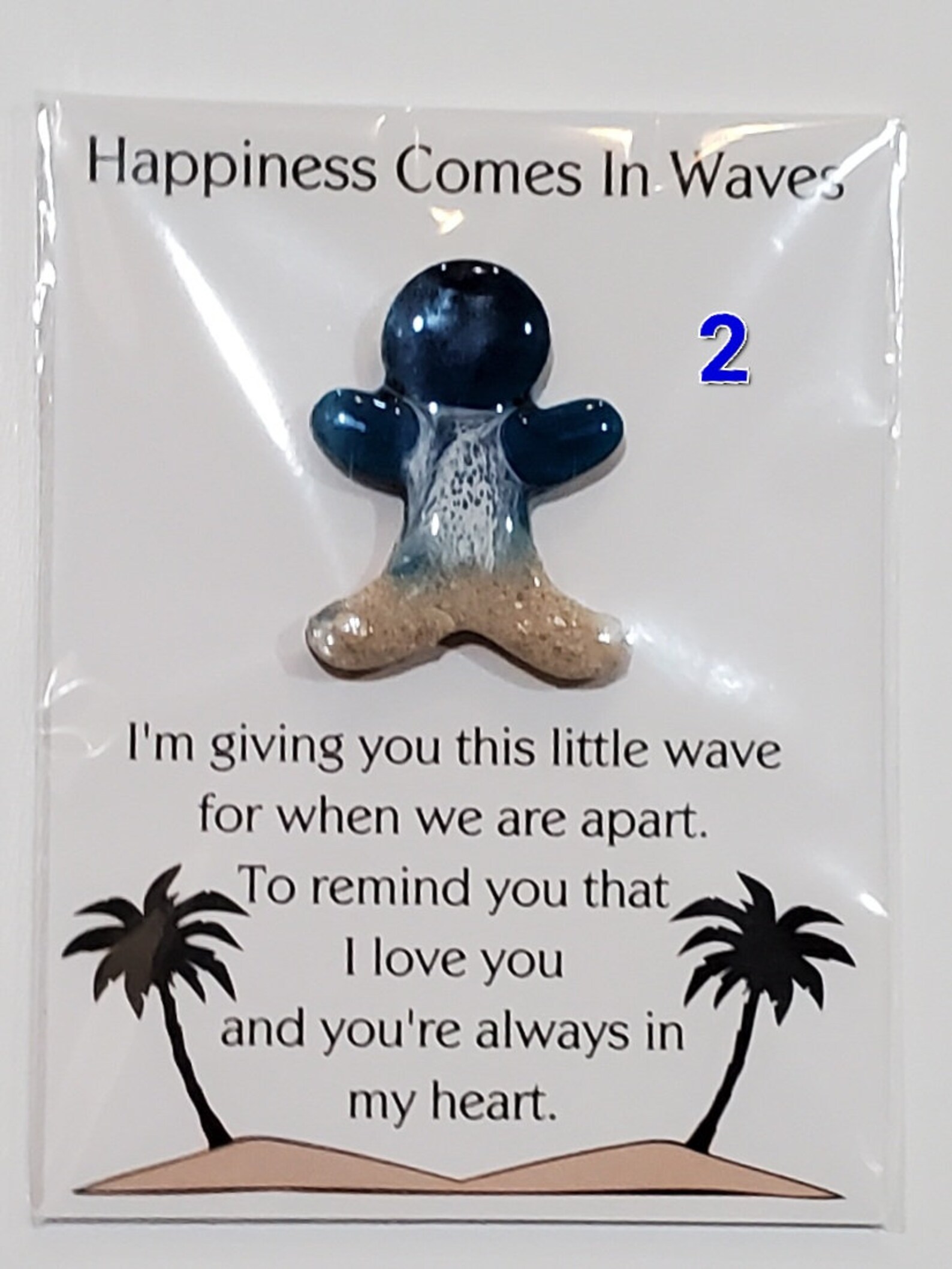 One Ocean Inspired Resin Pocket Hug / Happiness Comes in Waves / Ocean ...