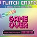 Pink Game Over Animated Twitch Emotes | Fail Channel Points | Ded ...