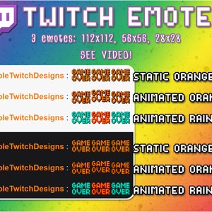 Orange Game Over Animated Twitch Emotes | Fail Channel Points | Ded ...